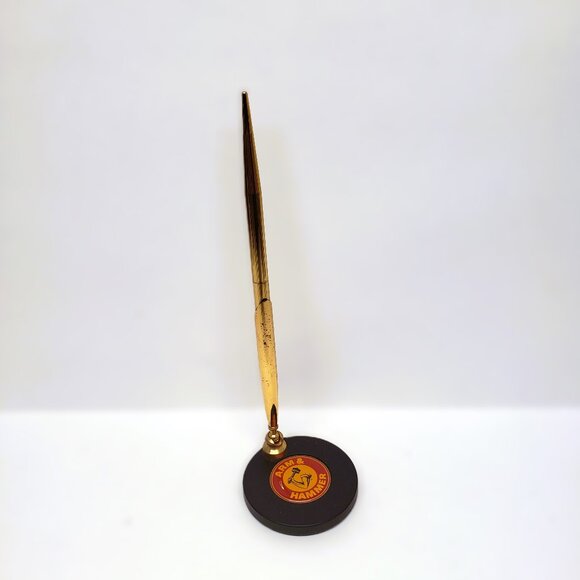 Office | Vintage Arm And Hammer Brass Pen Holder Desk Set Logo | Poshmark